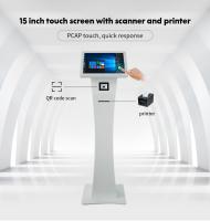 China Free Standing 21.5 Touchscreen Self Service Kiosk With Thermal Printer for sale