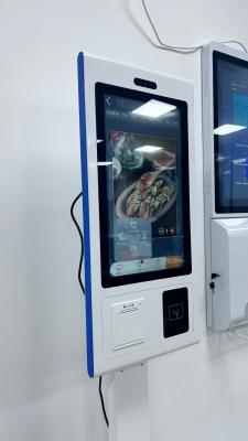 China 27Inch WiFi Wall Mount Self Service Payment Kiosk In PC or Android Custom Color for sale