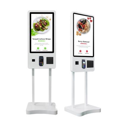 China 24 Inch Touch Screen Kiosk Self Service Order Machine QR Code Scanner With Printer for sale