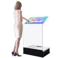 China Crystal Holographic Touch Screen Podium Kiosk With Projector For Exhibition Center for sale
