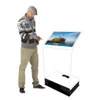 China Crystal Holographic Touch Screen Podium Kiosk With Projector For Exhibition Center for sale