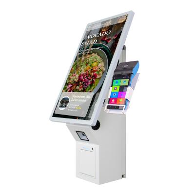 China 21.5 15.6 Inch White  Automatic Cashless Restaurant Self Service Kiosk Wall Mount for sale