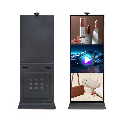 China 70'' Vertical Full Screen 4K IR Touch Screen LCD Stretched Advertising Kiosk With Camera for sale