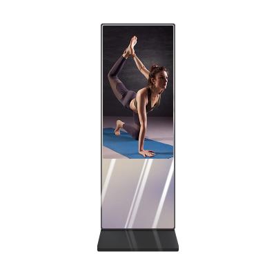 China 43 Inch Totem Magic Mirror Digital Signage With Body Sensor For Fitness Center for sale