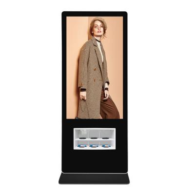China 55 Inch Floor Standing Android Digital Signage Kiosk With Smart Wireless Charging Station for sale