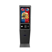 China 27 Inch Floor Standing Self Service Order Fast Food Kiosk With LED Light Strip Decoration for sale