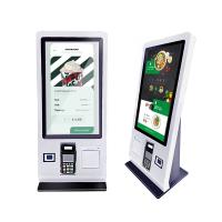China 24 Inch Desktop Self Service Check Out Kiosk With Printer QR Code Scanner For Restaurant for sale