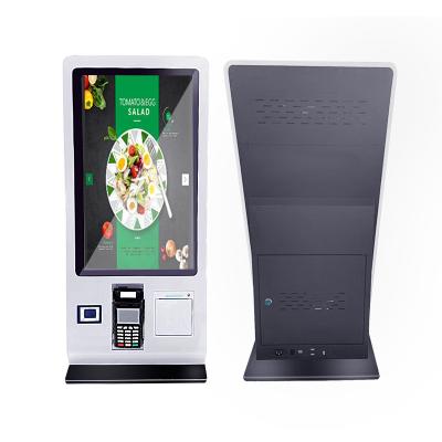 China 24 Inch Desktop Self Service Check Out Kiosk With Printer QR Code Scanner For Restaurant for sale