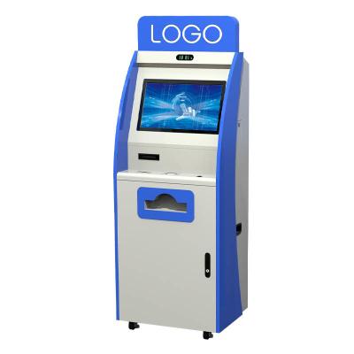 China 22 Inch ID Card Reader A4 Printer QR Code Scanner Self Service Kiosk for Hospital for sale