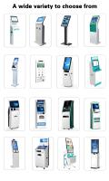 China 22 Inch ID Card Reader A4 Printer QR Code Scanner Self Service Kiosk for Hospital for sale