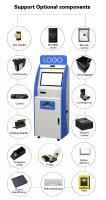 China 22 Inch ID Card Reader A4 Printer QR Code Scanner Self Service Kiosk for Hospital for sale