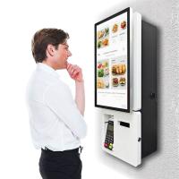 China 21.5'' Wall Mount White Bill Payment Kiosk Menu Display Board Pos Machine for sale