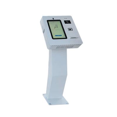 China 15.6inch Cashless Payment Kiosk with Inbuilt Sticker Printer Camera Microphone NFC and QR Code Scanner Waterproof for sale