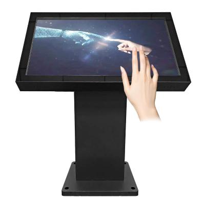 China 43 Inch Fanless IP65 Waterproof Outdoor Wayfinding Touch Screen Totem Black and Aluminum Plate Heat Dissipation Included for sale