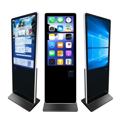 China 43 inch AI Face recognition  Microphone Camera Printer Wifi Touch Screen Kiosk for sale