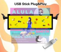 China Bus Backpack-style Digital Signage 29 Inch Stretched Bar Android Display with Wireless 4G and WiFi Connectivity for sale