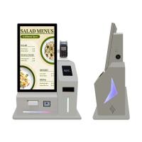 China 24inch Desktop WIFI Cash/NFC Online Payment LCD Touch Screen Kiosk Multi-touch Capacitive Display with Printer POS Stand for KFC MacDonalds Restaurant High Quality Player for sale