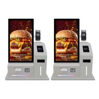 China 24inch Desktop WIFI Cash/NFC Online Payment LCD Touch Screen Kiosk Multi-touch Capacitive Display with Printer POS Stand for KFC MacDonalds Restaurant High Quality Player for sale