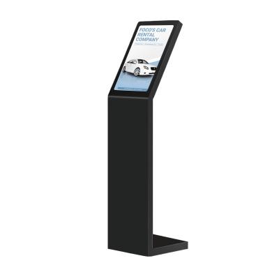 China 18.5 21.5 Inch Self Service Digital Interactive Information Kiosk L Type Vertical Screen Touch Screen Kiosk White for sale