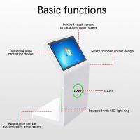 China 21.5 to 65 Inch Touch Screen LCD Display Base with LED Ring Light, Stable Interactive Monitor Stand for Business Presentation and Entertainment for sale