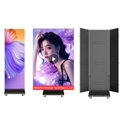 China Triple-fold Double Sided P2.5 P1.86 P1.53 P1.25 LED Mobile Poster Screen for sale