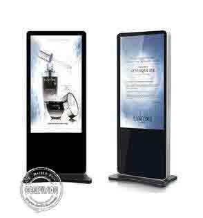 China Battery Powered Digital Signage Floor Stands , Touch Screen Kiosk Stand 86 Inch Large Size for sale