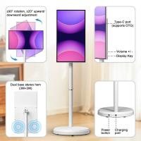 China 21.5 Inch Smart Portable Monitor Screen Digital Signage Display Moving Touch Screen Monitor Android 15 Smart Tv Rollable Tablet for sale