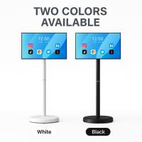 China 21.5 Inch Smart Portable Monitor Screen Digital Signage Display Moving Touch Screen Monitor Android 15 Smart Tv Rollable Tablet for sale
