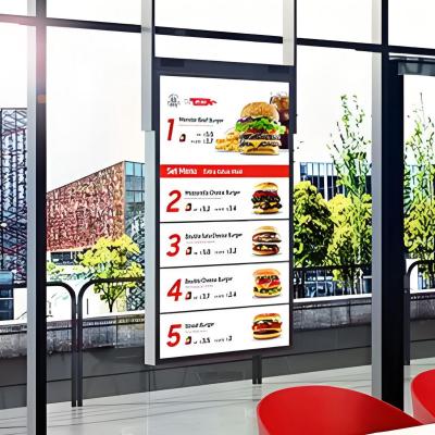 China OEM Ultra-Bright 2K Storefront Digital Signage Window Screen with Android OS and WiFi Cloud Control for Restaurant Digital Menu for sale