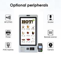 China 32 Inch Touch Screen SDK Enabled Self Service Restaurant Self Ordering Kiosk POS Scanner Cashless Payment Terminal Metal Case for sale