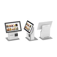 China ABS Shell 15.6 Inch Desktop Single Dual Screen Self Service Cashier Touch Screen Kiosk with Printer for sale