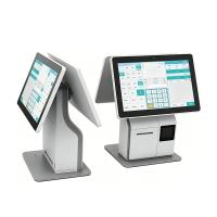 China ABS Shell 15.6 Inch Desktop Single Dual Screen Self Service Cashier Touch Screen Kiosk with Printer for sale