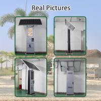 China 27 Inch Solar Powered Outdoor Freestanding Payment Kiosk Waterproof Off Grid Touch Screen Self Service Ordering Booking Kiosk Stand for Beach Park Resort Outdoor Food Service for sale