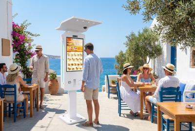 China 24 Inch Touch Screen Outdoor Waterproof IP55 Self Service Payment Kiosk with Nvidia GPU and Floor Standing Design for sale