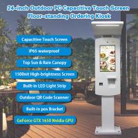 China 24 Inch Touch Screen Outdoor Waterproof IP55 Self Service Payment Kiosk with Nvidia GPU and Floor Standing Design for sale