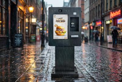 China 24 Inch Outdoor Waterproof Self Service Kiosk with 1500nits High Brightness and QR Scanner Thermal Printer for sale
