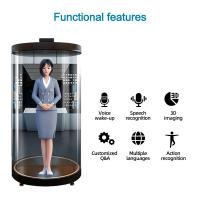 China 3D Holographic AI Digital Human Reception Robot Interactive Voice Wakeup Speech Recognition Guide Robot for Mall Bank Airport Lobby for sale