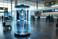 China 3D Holographic AI Digital Human Reception Robot Interactive Voice Wakeup Speech Recognition Guide Robot for Mall Bank Airport Lobby for sale