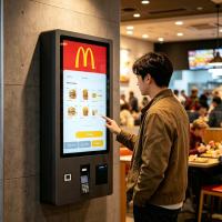 China Wall Hanging Self Service Kiosk 32 Inch Display with QR Code Scanner Thermal Printer and POS System Perfect for Fast Food Chains and Restaurant for sale