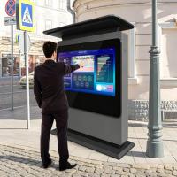 China 55 Inch Outdoor Digital Signage Touch Screen Kiosk Totem Windows Android High Brightness Waterproof Advertising Display for sale