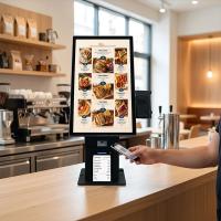China 24 inch Desktop Wall Mount Self Payment Kiosk with QR Code Scanner and Thermal Printer POS Payment Terminal for sale