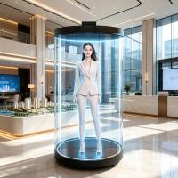 China 75 Inch 3D Holographic Transparent Showcase All In One Digital Human Display Android AI Touch Screen Kiosk For Commercial Exhibition Real Estate Retail Marketing for sale
