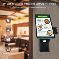 China 24 Inch PCAP Touch Screen Self Order Kiosk with Built-in Printer for Restaurants and Fast Food Stores for sale