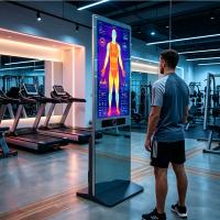 China 43 Inch Capacitive Touch Mirror Kiosk with Thermal Imaging Camera for Athlete Physical Assessment for sale