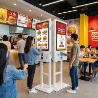 China 32 Inch Double Side 10 Points Capacitive Touch Screen Self Service Kiosk for Restaurant and QSR for sale
