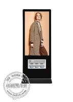 China 43/55 Inch Advertising Digital Signage Floor Stand With Wireless Charging Station for sale