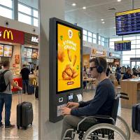 China 32-inch High-Brightness Self-Service Ordering Terminal with Braille-Embedded Tactile Keypad and ADA-Compliant Barrier-Free Design for sale