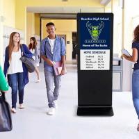 China 43 Inch Fully Black Infrared Touch Screen Digital Signage with Super Slim Design and Remote Control for Campus for sale