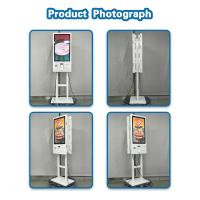 China 32 Inch Dual Screen Self Service Order Kiosk Capacitive Touch Restaurant Self Ordering Payment Terminal With Receipt Printer QR Scanner POS Bracket For Fast Food Coffee Shop for sale