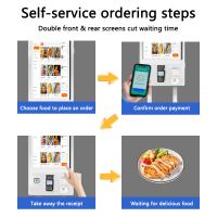 China 32 Inch Dual Screen Self Service Order Kiosk Capacitive Touch Restaurant Self Ordering Payment Terminal With Receipt Printer QR Scanner POS Bracket For Fast Food Coffee Shop for sale